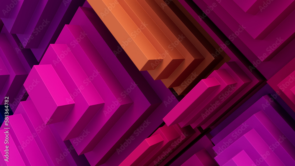 ภาพประกอบสต็อก Multicolored Tech Background with a Geometric 3D ...