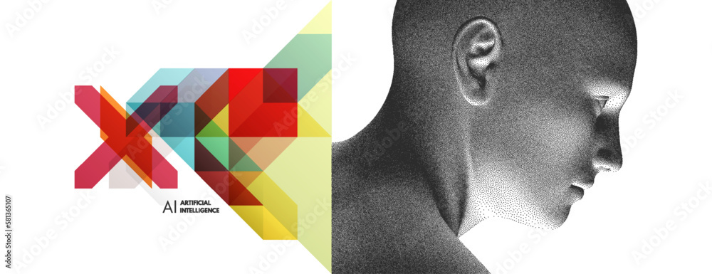 Machine learning. Futuristic artificial intelligence concept. Art ...