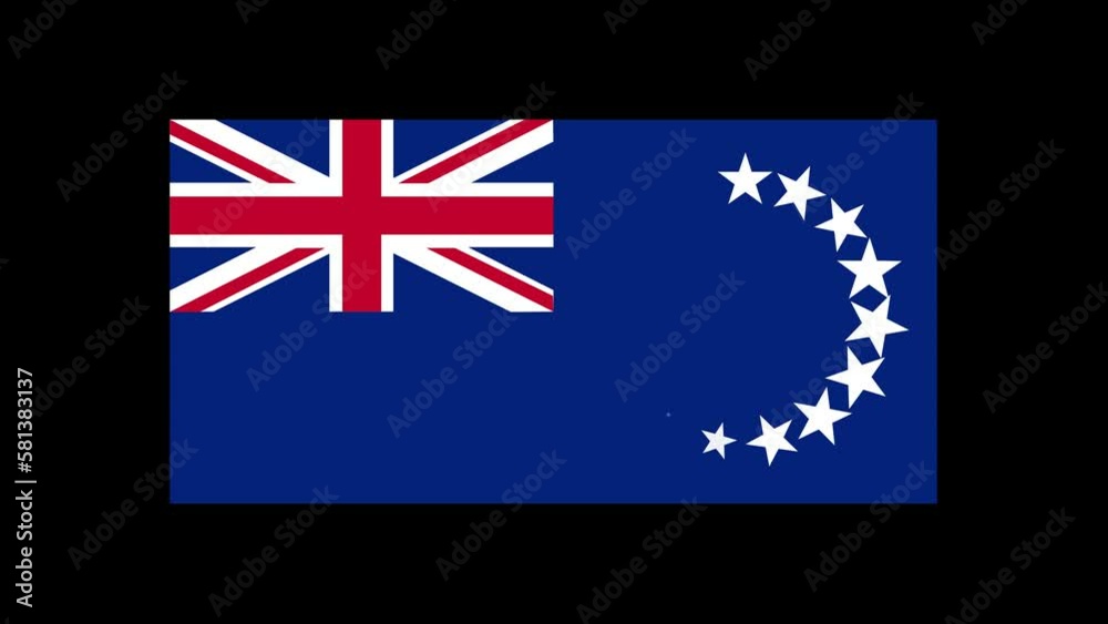 Cook Islands flag animation green screen chroma key background 4K ...