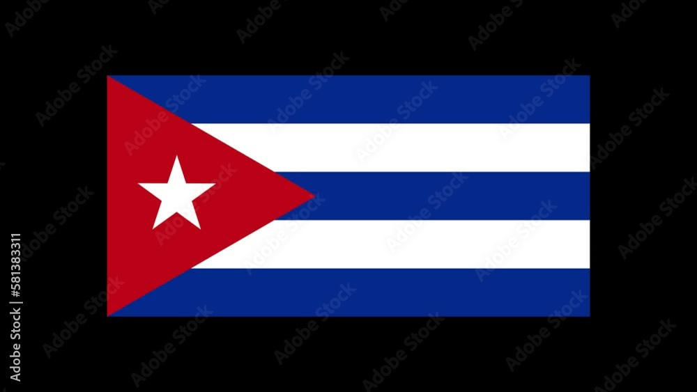 Cuba flag animation green screen chroma key background 4K motion ...