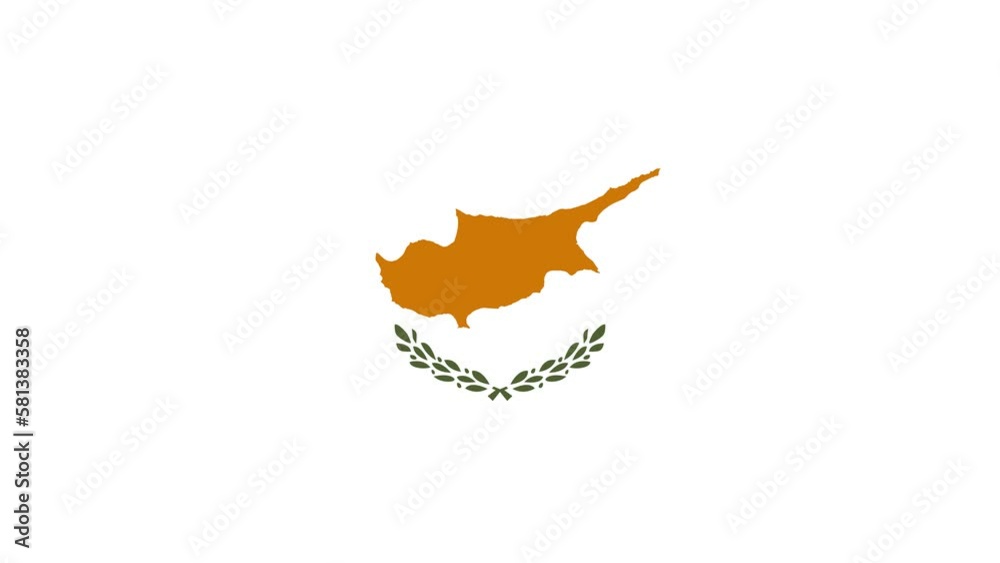 Cyprus flag animation green screen chroma key background 4K motion ...