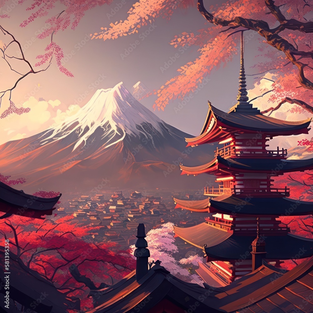 Japan Style Wallpaper Background Stock Illustration | Adobe Stock