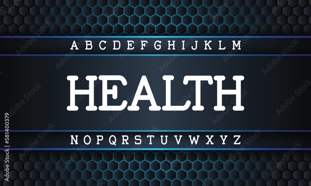 HEALTH Abstract modern urban alphabet fonts. Typography sport, game ...