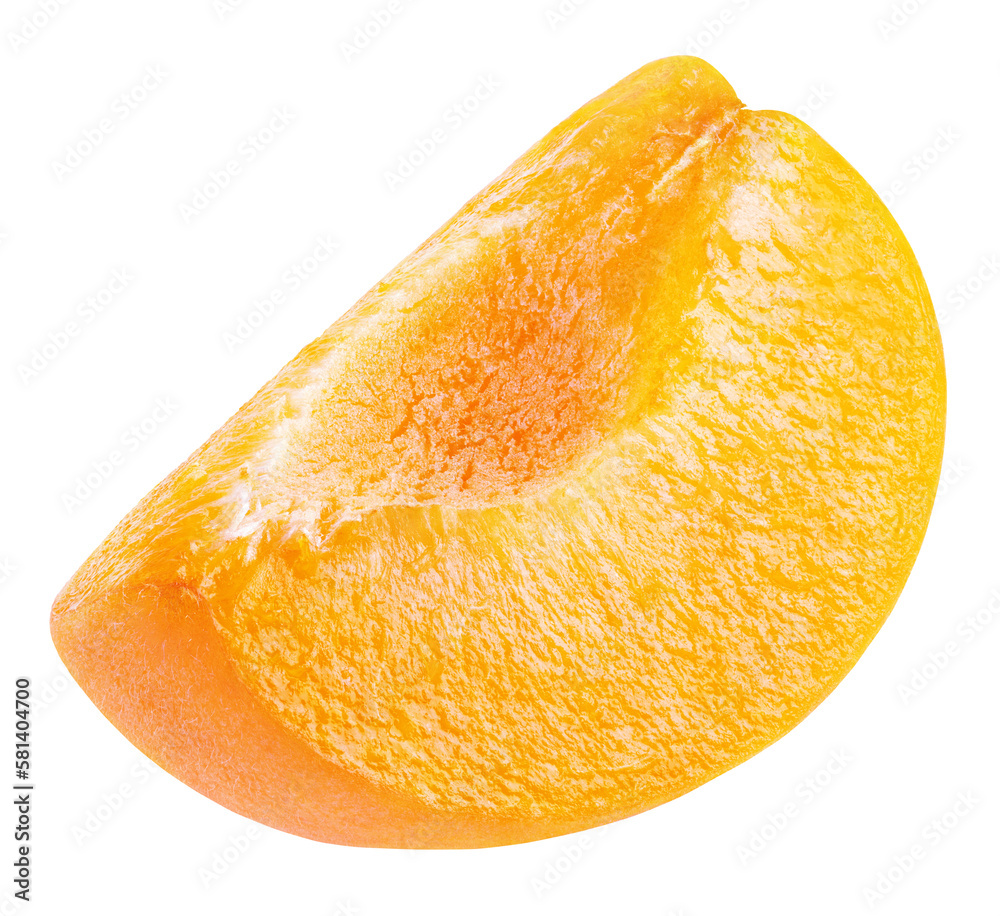 Apricot slice isolated on transparent background. Full depth of field ...