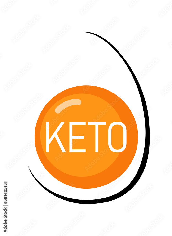Sticker with egg for Ketogenic friendly diet for packaging, menu ...