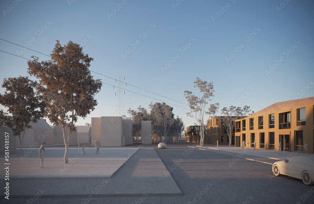 Paper model of a street in the town. View of the architectural model in ...