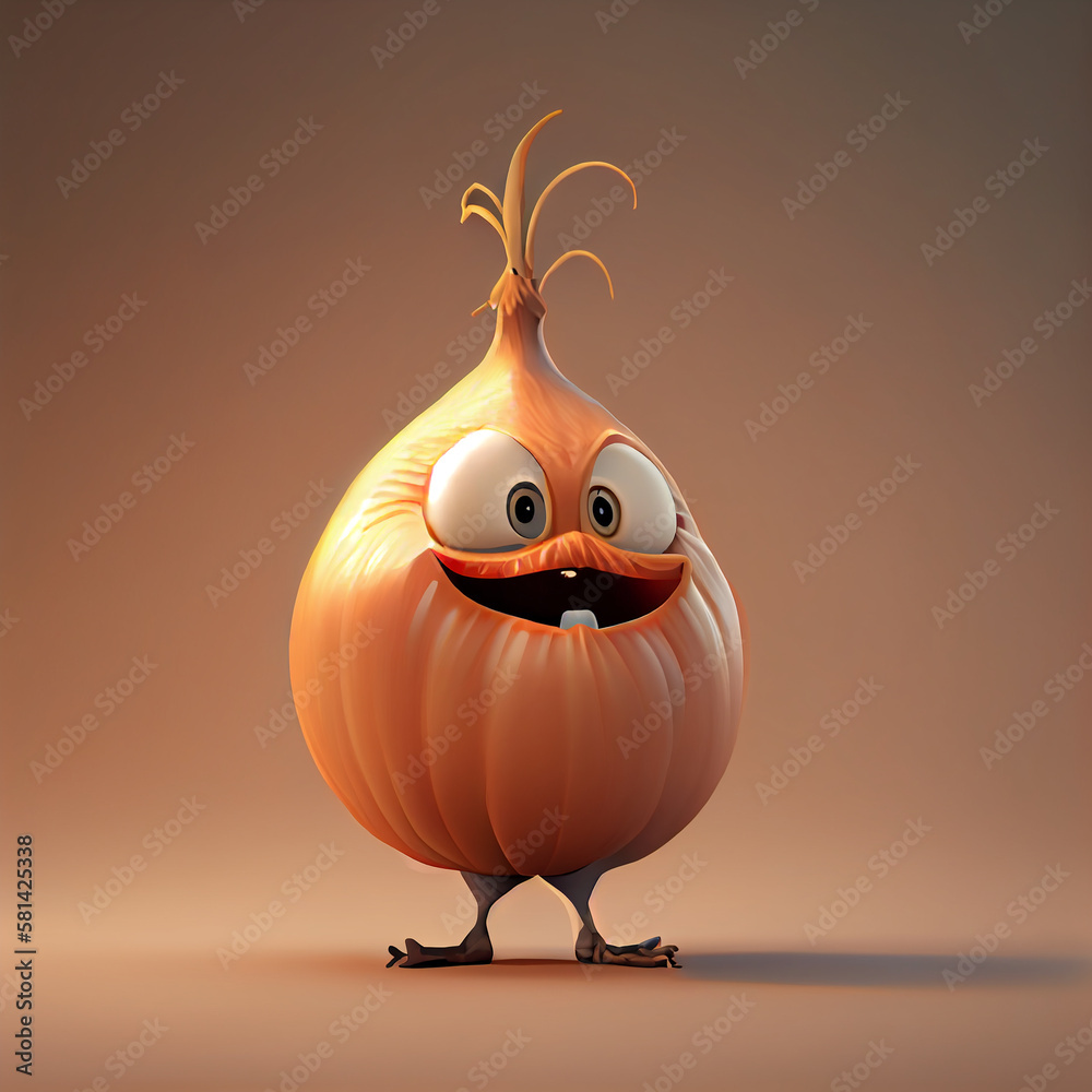 Funny Onion Cartoon Character Stock Illustration | Adobe Stock