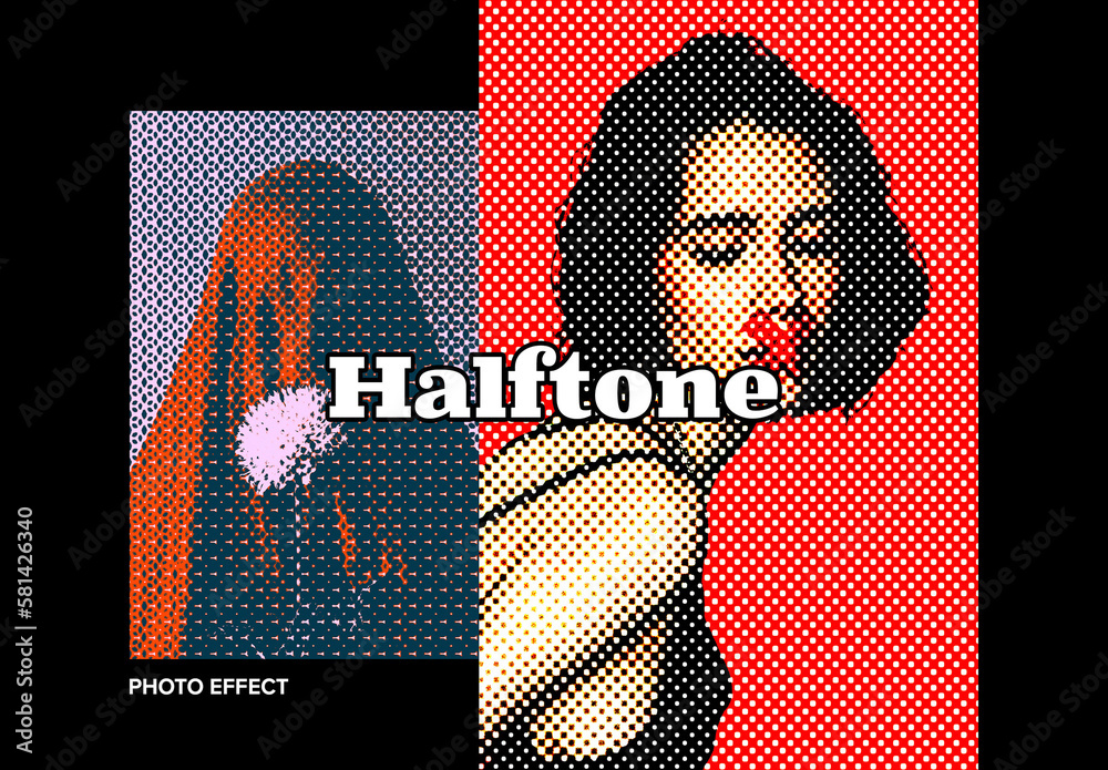 Halftone Poster Photo Effect Mockup Stock Template | Adobe Stock