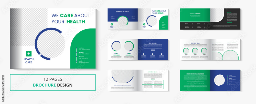 Brochure design for Medical and healthcare template with landscape ...