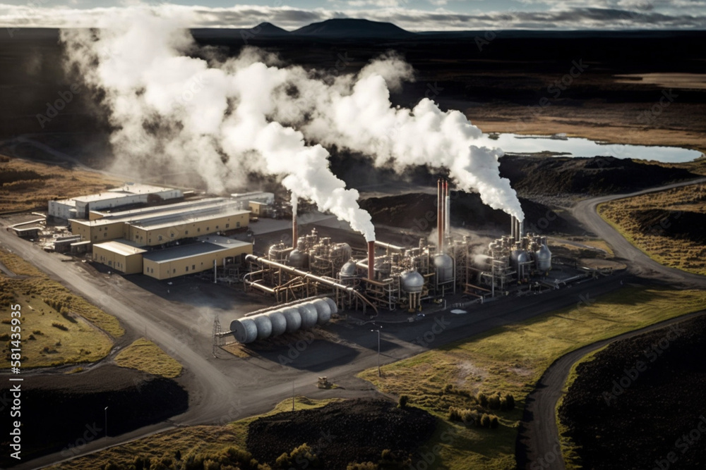 a geothermal power plant, representing the potential of geothermal ...