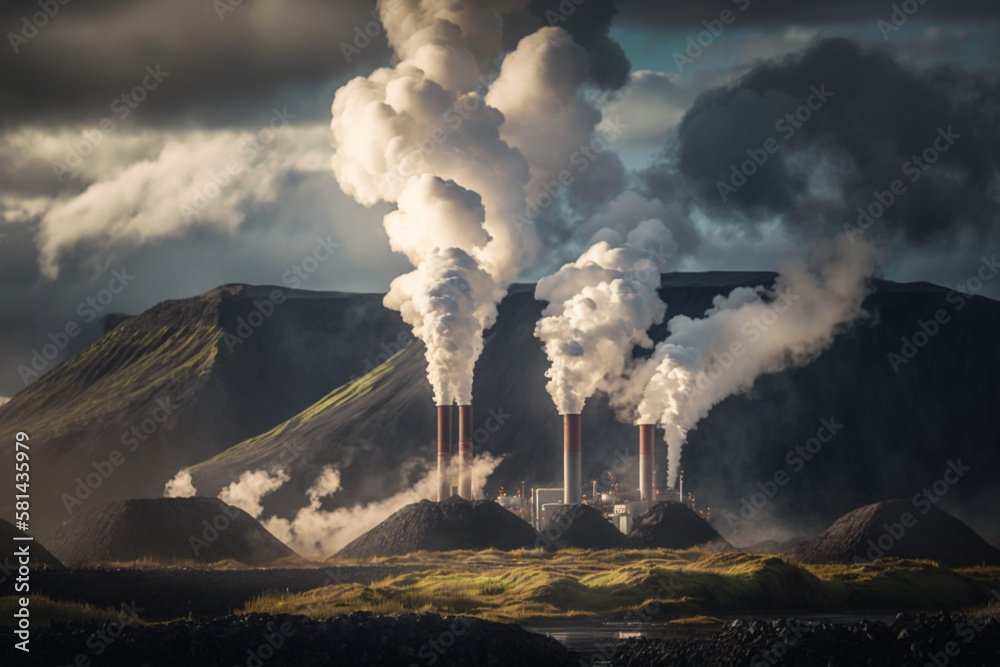a geothermal power plant, representing the potential of geothermal ...
