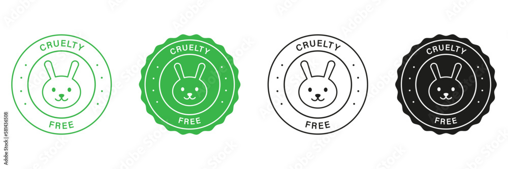Not Tested On Animal Stamp Set. Cruelty-Free Green and Black Label ...