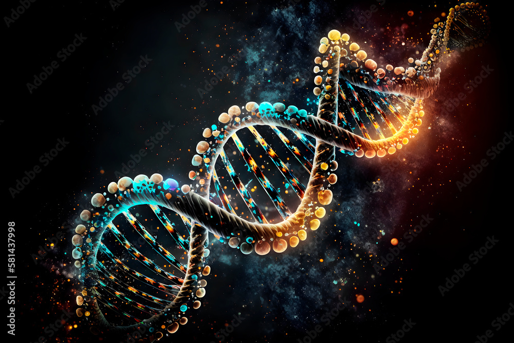 Imagen de cadena de ADN. Concepto medicina y salud. Valor genético y ...