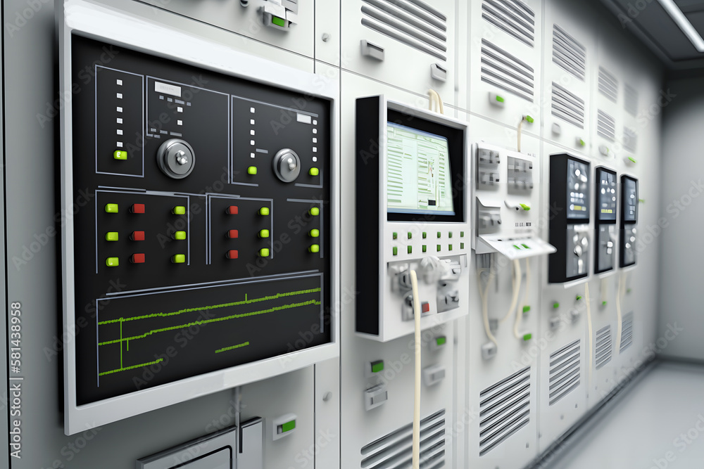 Interior of operating room in modern clinic with computer equipment ...