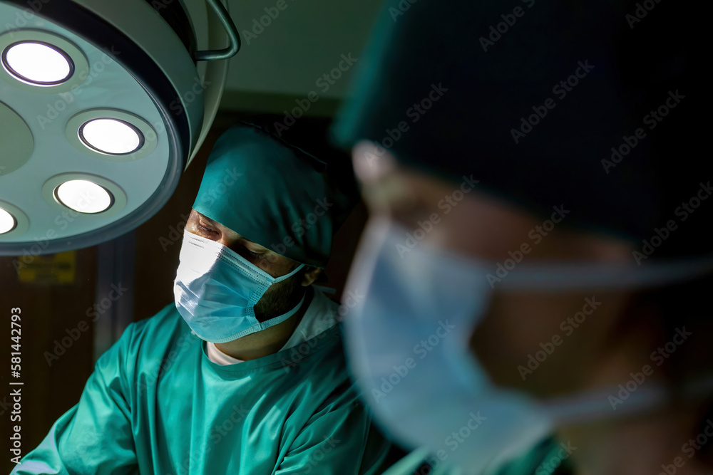 doctor putting medical tape tube patient for infusion operation. expert ...