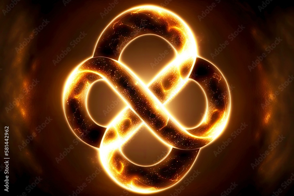 luminous symbol in form of eight signifying infinity sign, created with ...