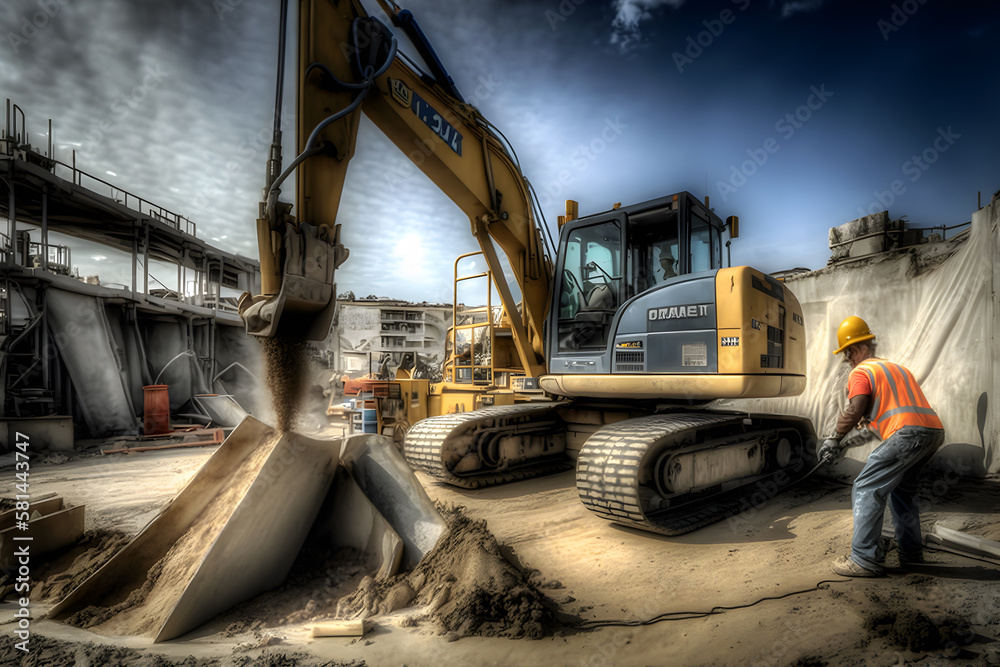 Group of civil engineers in standard uniform. Neural network AI ...