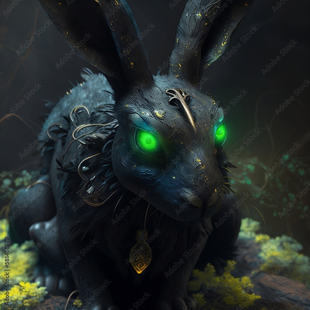 Poster Ragnar, the black rabbit, spirit animal – Wall Art | UkPosters