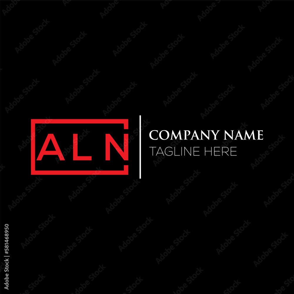 Vecteur Stock ALN letter logo design on black background. ALN creative ...
