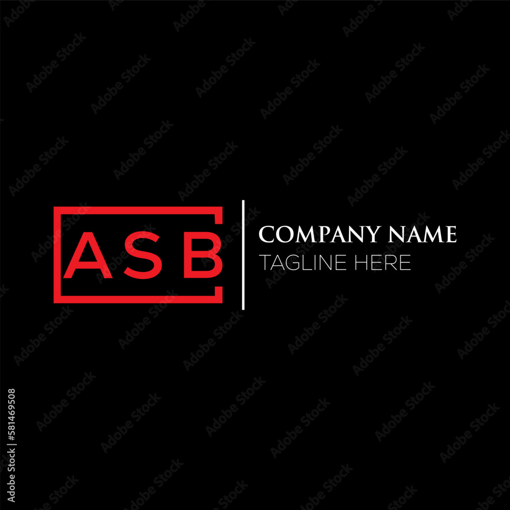 ASB letter logo design on black background. ASB creative initials ...