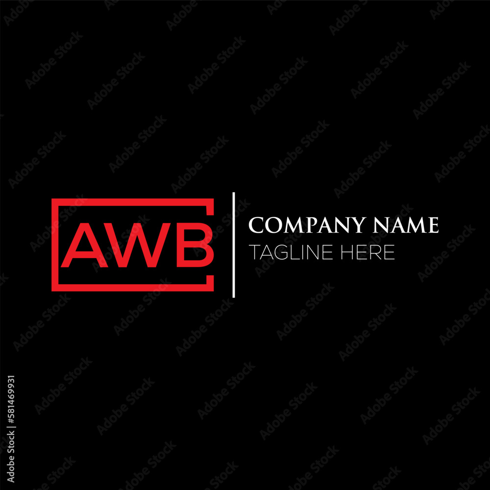 AWB letter logo design on black background. AWB creative initials ...