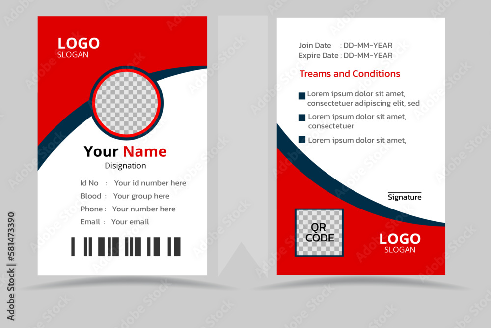 id card template design , school card template design, college card ...