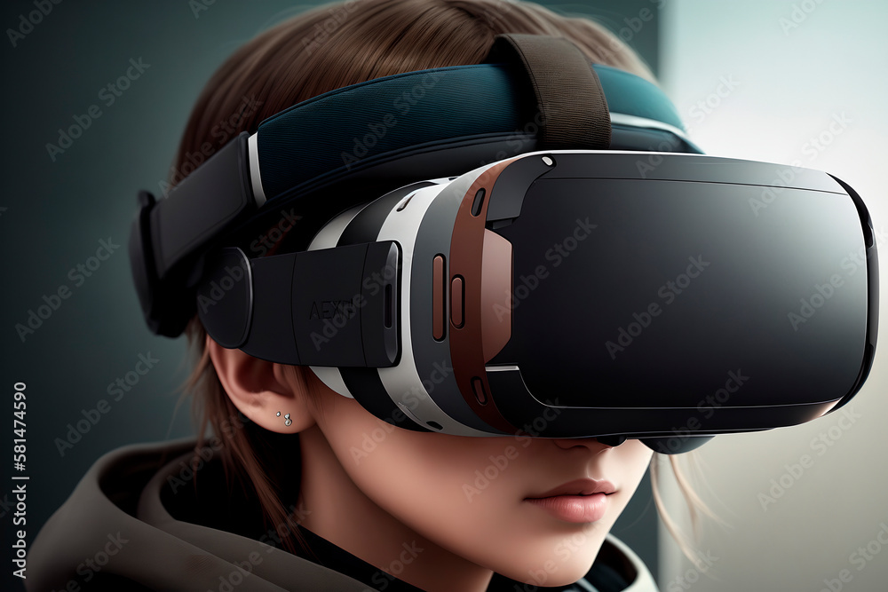 augmented reality vr glasses, concept art illustration. Generative ai ...