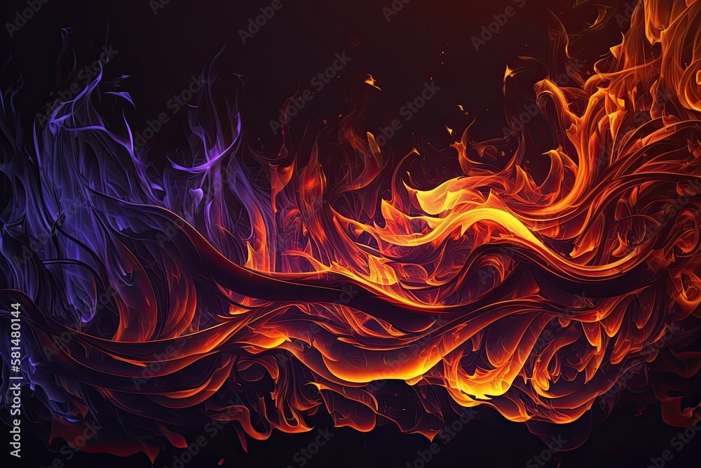 Abstract blaze fire flame texture for banner background. Generative AI ...
