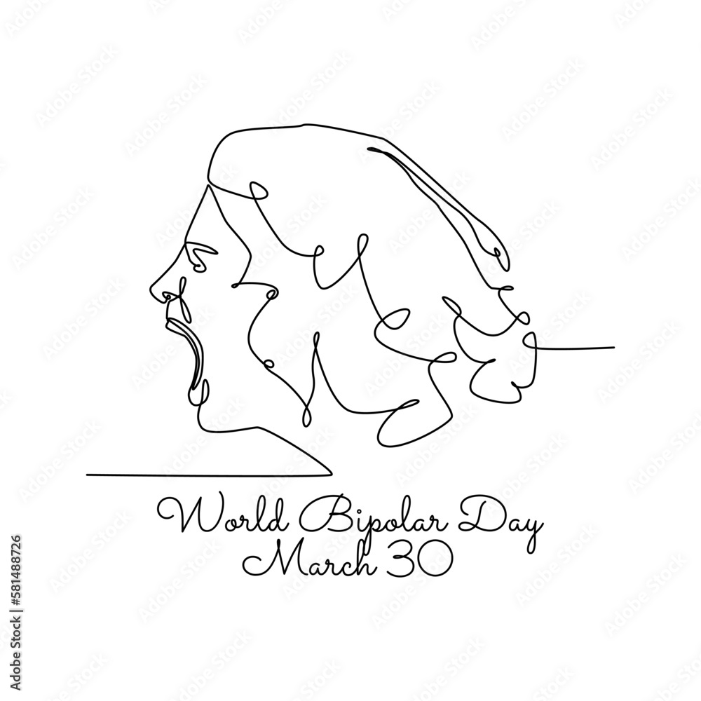 single line art of world bipolar day good for world bipolar day ...
