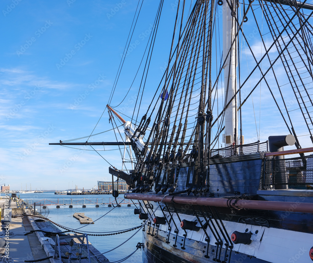 The USS Constitution known as Old Ironsides on the dock at the Navy ...