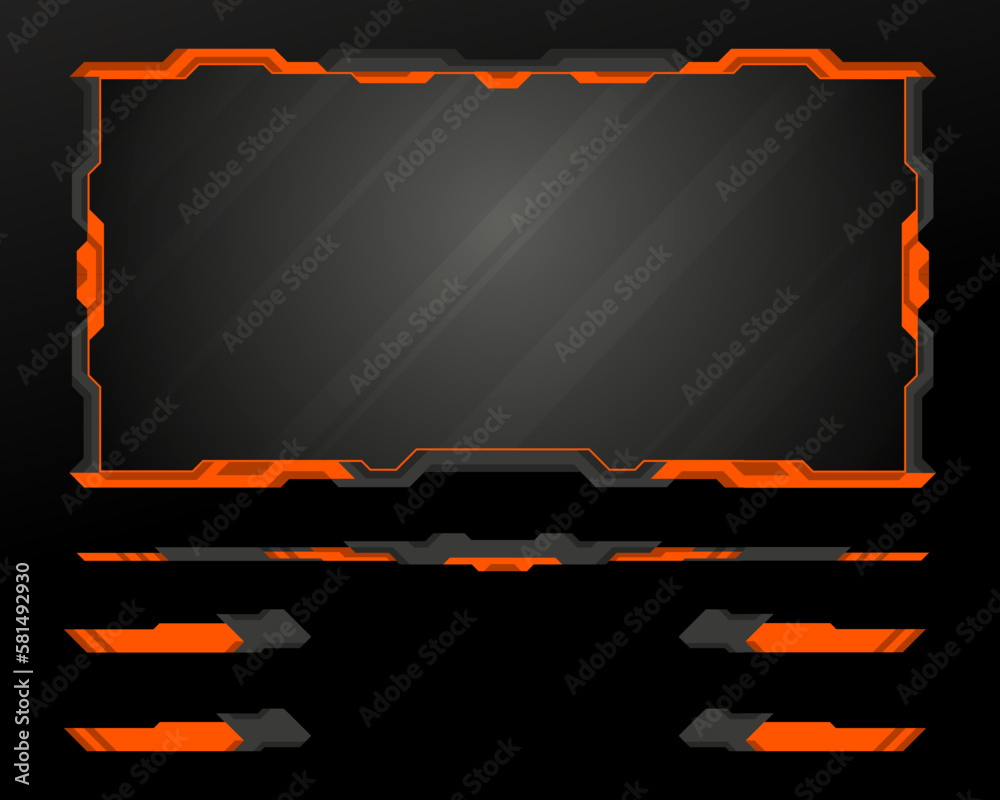 Game gui screen live stream overlay webcam panel template for video ...