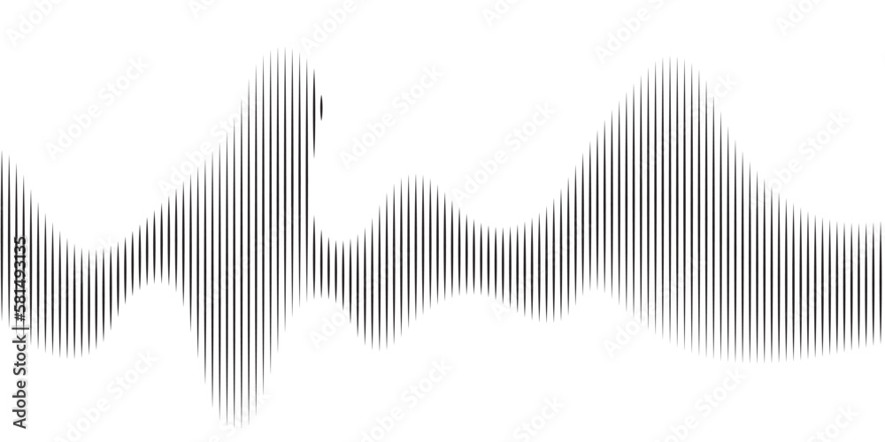 Abstract voice sound wave pattern element, Voice sound wave liens and ...