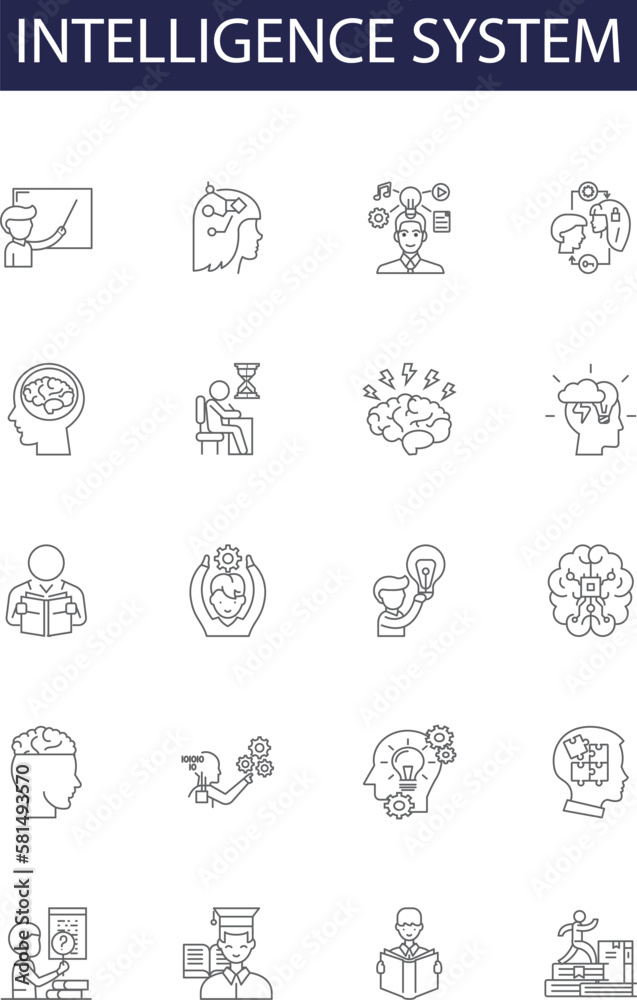 Intelligence system line vector icons and signs. Machine-Learning ... Intelligence system line vector icons and signs. Machine-Learning ...