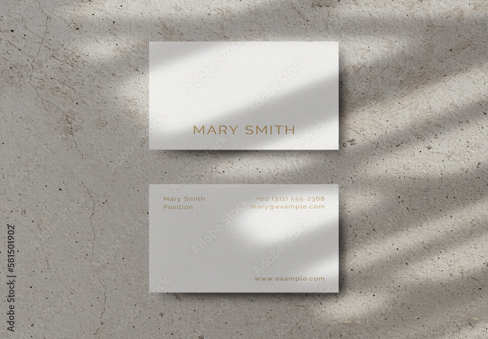 Minimal Simple Shadow Business Card Logo Effect Mockup Template Stock ...