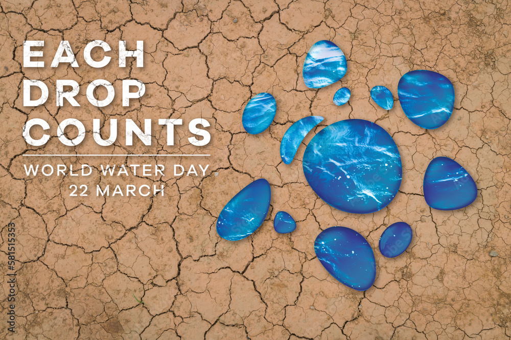Water drop texture - World Water Day Concept. Every Drop Matters ...