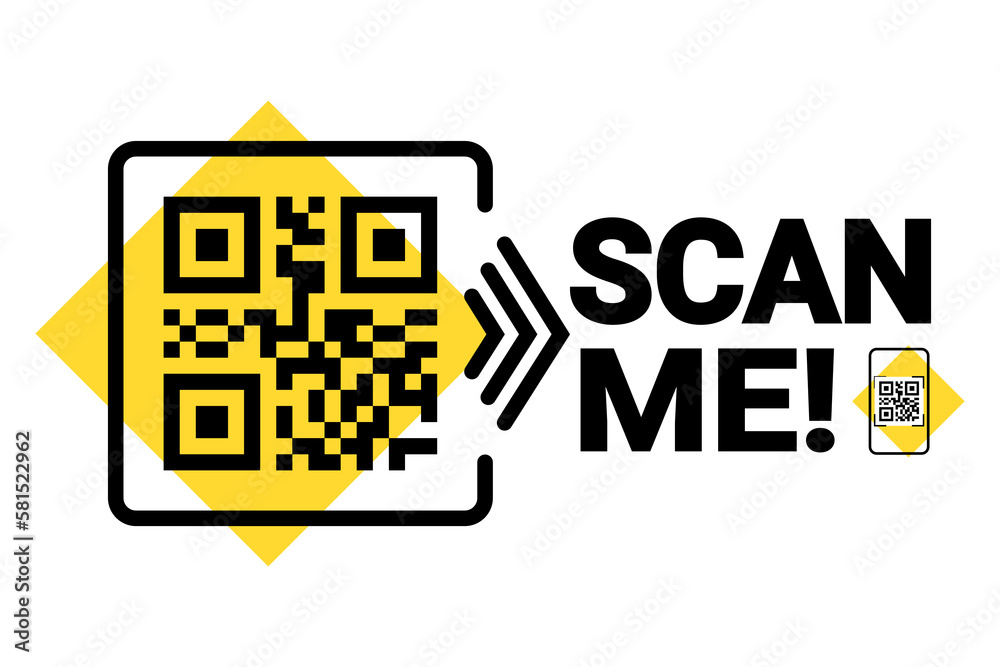 QR code scan icon set. Scan me frame. QR code scan for smartphone. QR ...