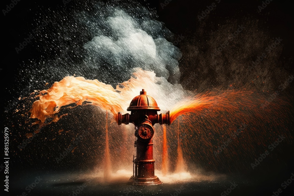 Photo & Art Print image of fire sprinkler. Fire Sprinkler spraying ...