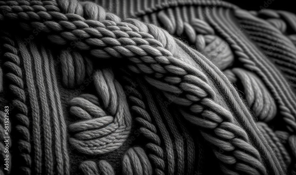 black and white photograph of rope wrapped in a knot with a knot knot ...