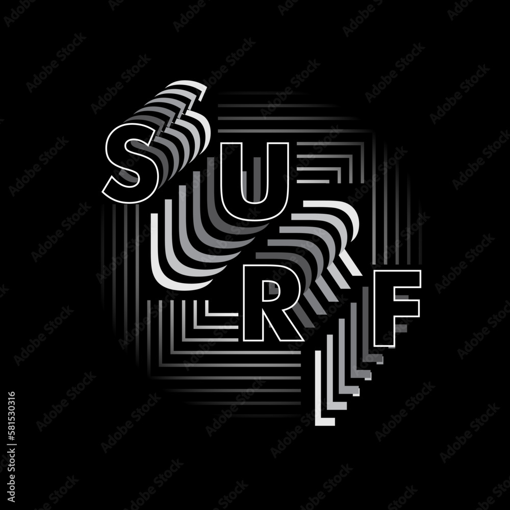 Surf gradient Typography tee print design poster vector illustration ...