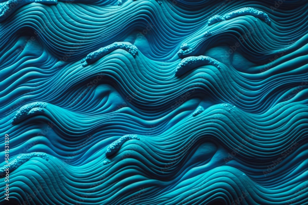blue sea ocean wave pattern of plasticine texture, created with ...