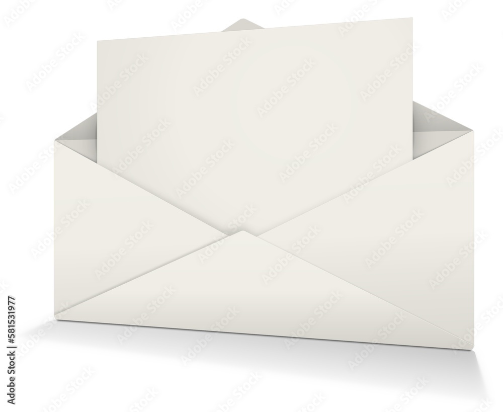 White Postal envelope blank template for presentation layouts and ...