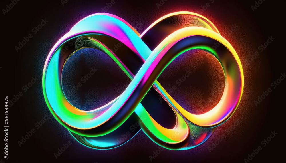 colorful infinity forever endless symbol sign Generative AI, Generativ ...