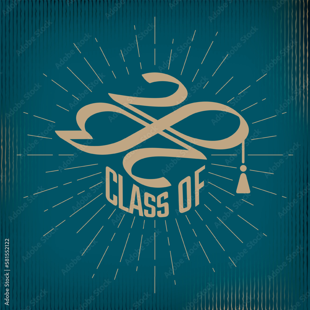 Vetor de Class of 2023 Square Academic Graduation Cap Shape Inverted ...