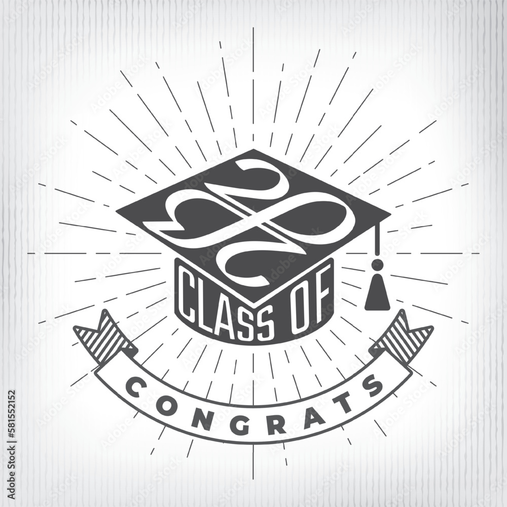 Class of 2023 Square Academic Graduation Cap Shape Sign with Zeroes ...