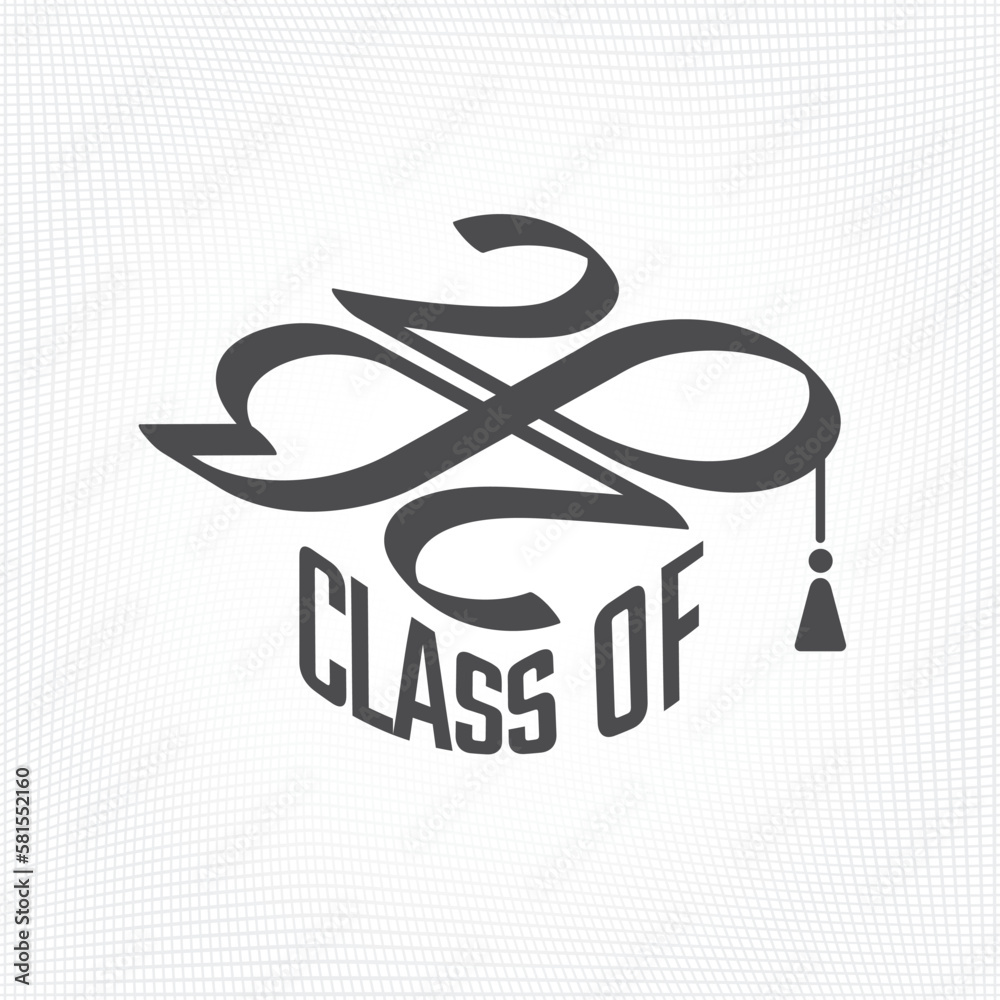 Class of 2023 Square Academic Graduation Cap Shape Lettering ...