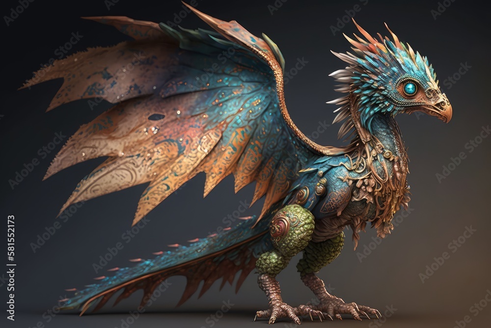 Whimsical Dragon in Epic Composition: Unreal Engine 5, Ultra-Wide Angle ...