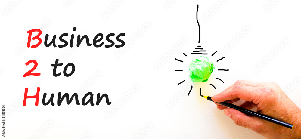 B2H business to human symbol. Concept words B2H business to human on ...