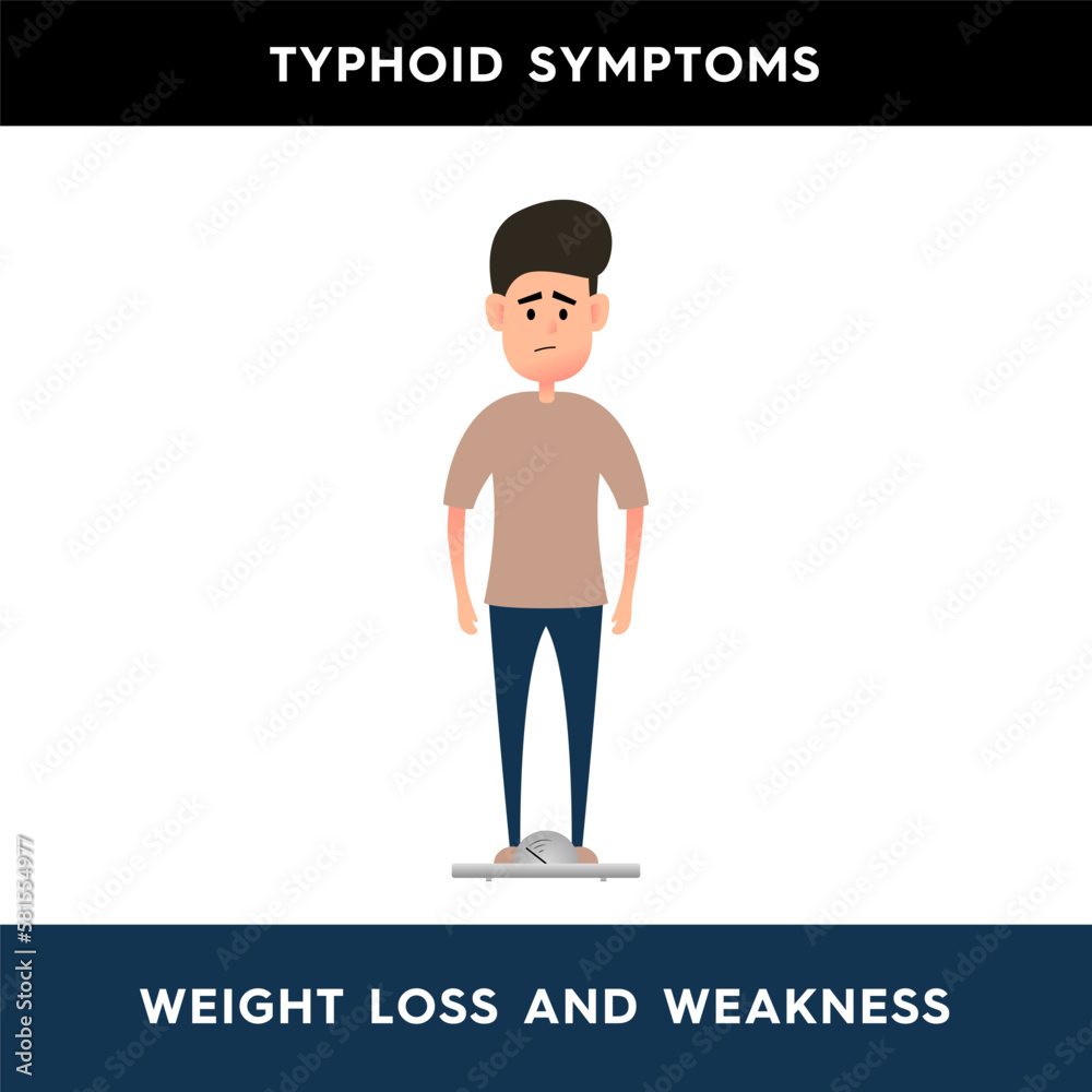 Vector illustration of a person who is losing weight due to an illness ...