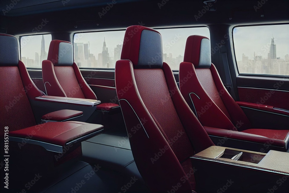 Illustrazione Stock Inside a modern, luxurious automobile. interior of ...