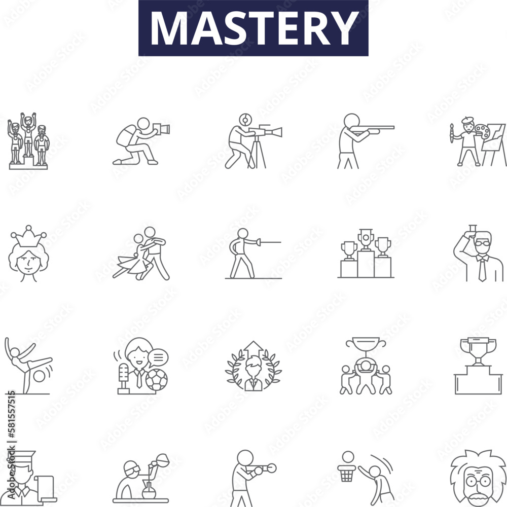 Mastery line vector icons and signs. Expertise, Skillfulness ...
